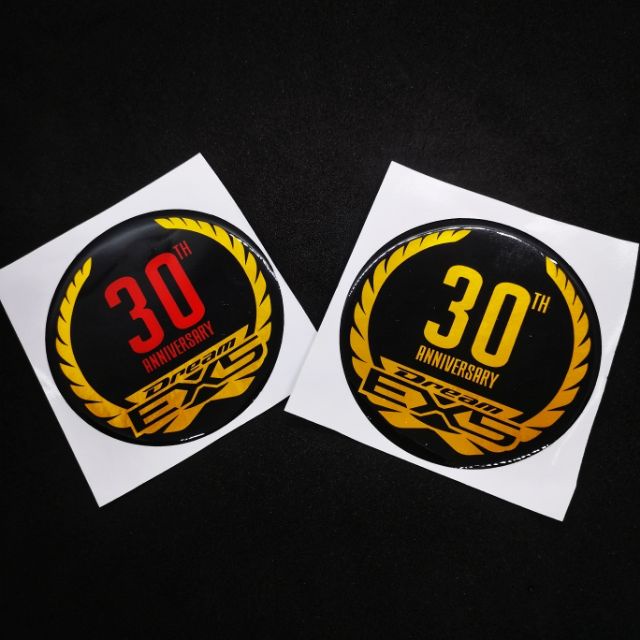 STICKER 30TH ANNIVERSARY TIMBUL EPOXY 30 EMBLEM GOLD RED LOGO HONDA EX5 ...