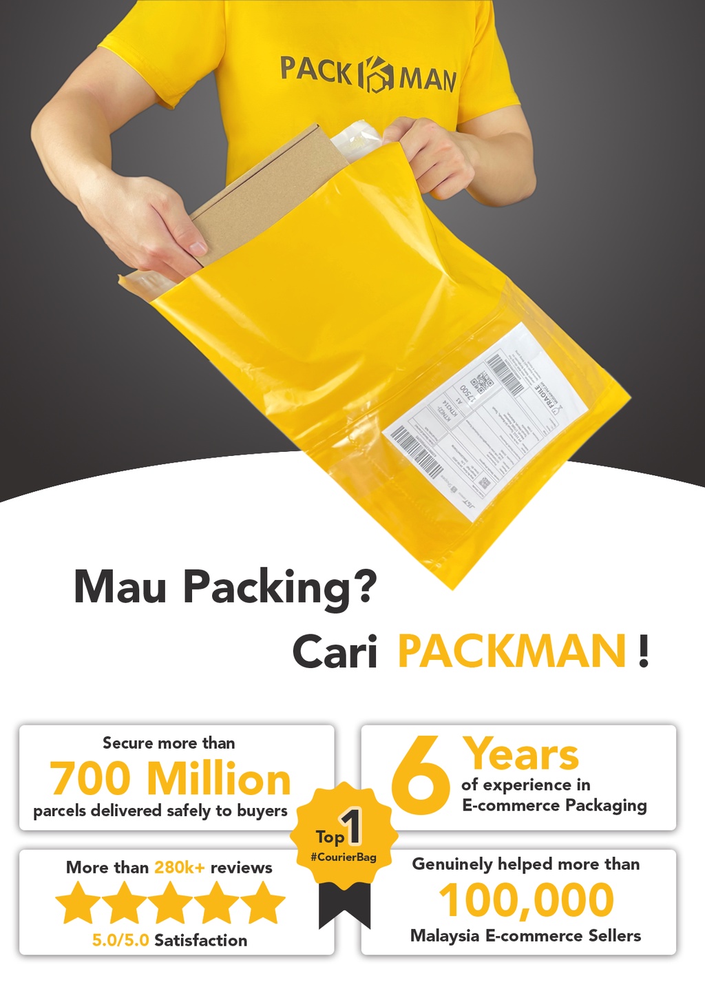 PACKMAN OPP Plastic Bag 100/200pcs Self Adhensive Plastic Tudung ...