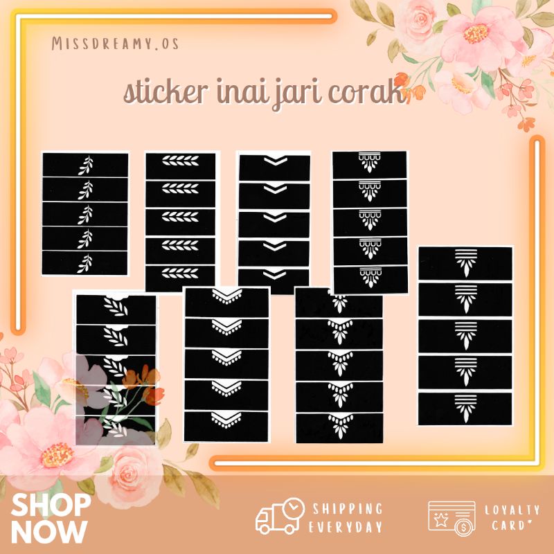sticker inai jari Viral Inai Celup sticker inai corak henna sticker ...