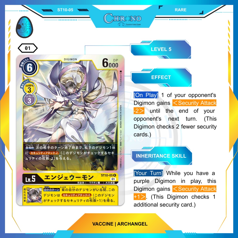ST10-05 | Angewomon | Rare | Digimon Deck Card Single | Chrono TCG ...
