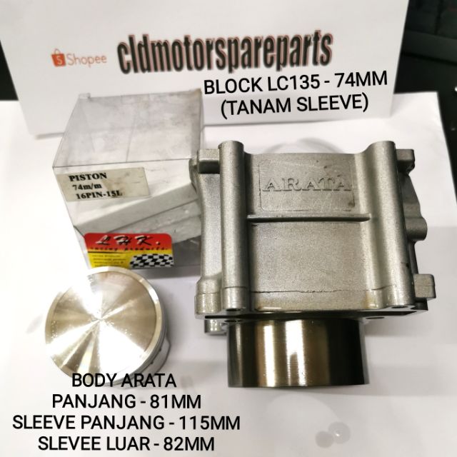 BLOCK LC135 SIZE 74MM (TANAM SLEVEE) BODY ARATA PANJANG - 81MMSLEVEE ...