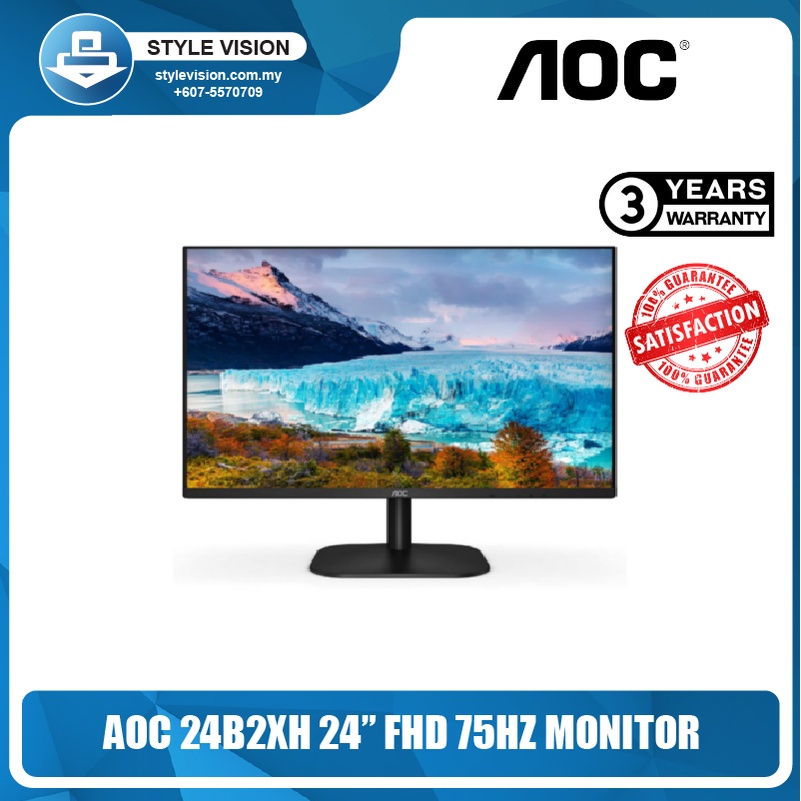 AOC 24B2XH 23.8 IPS FHD LED MONITOR (7MS/75HZ/VGA/HDMI) | Shopee Malaysia