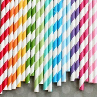 [25pcs] Colourful Paper Straws / Drinking Straw Biodegradable FDA ...