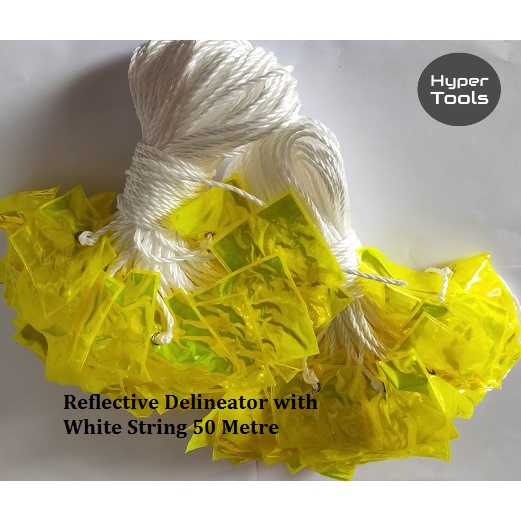 Yellow Reflective Delineator with White String 50 Metre / Orange ...