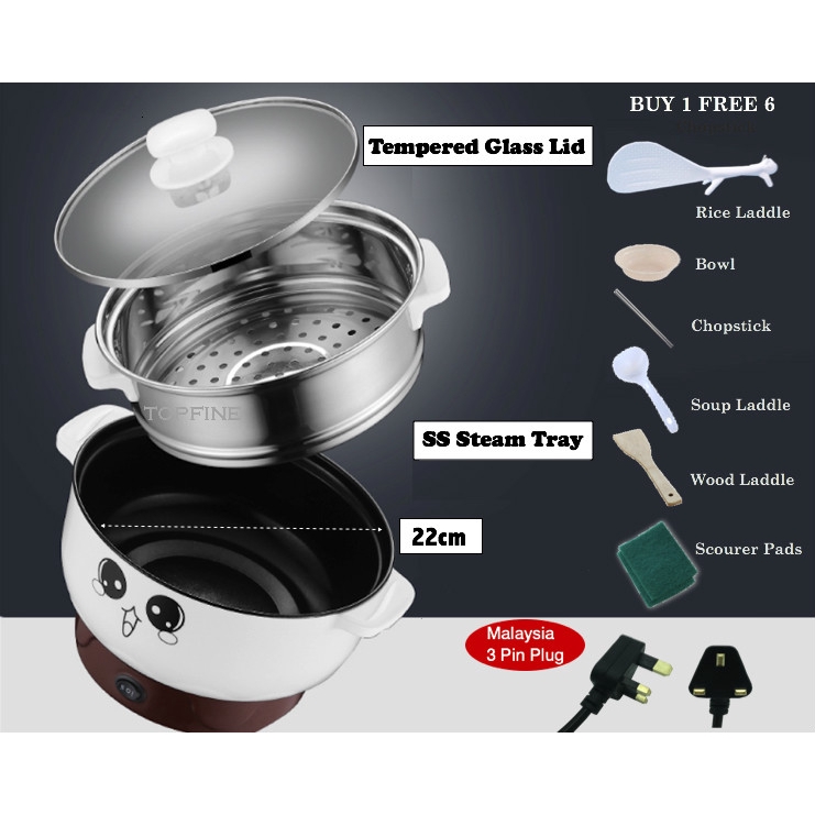22CM Multicooker Non Stick Electric Rice Cooker Food Mini Hot Pot ...