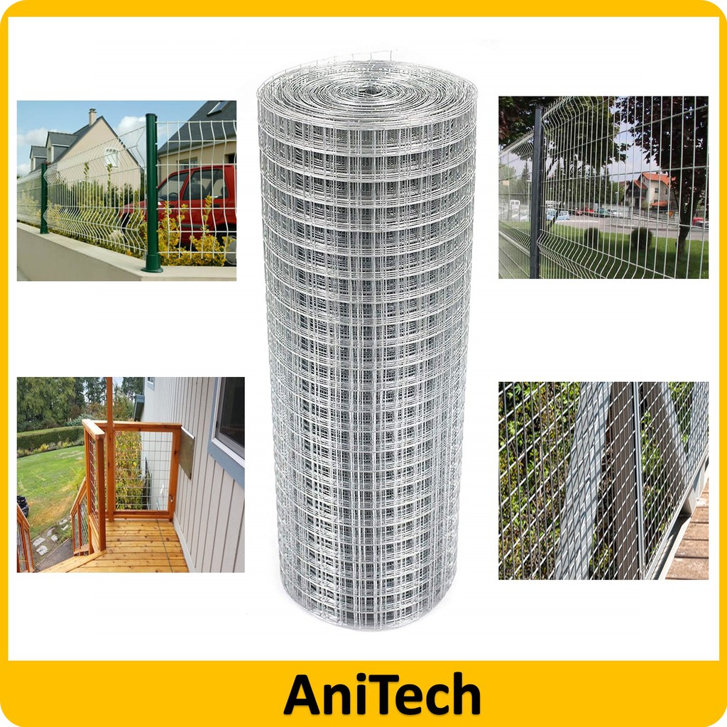 15 Meter (50 Feet) Galvanized BRC Welded Iron Wire Mesh Net Netting ...