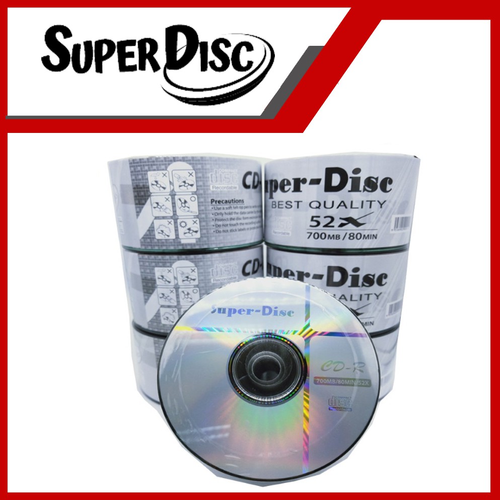 Official SUPER-DISC BEST QUALITY 52X 700MB 80MIN 50/PCS CDR | Shopee ...