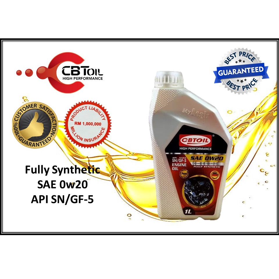 CBT OIL - 0w20 Fully Synthetic API ILSAC SN/GF-5 Engine Oil 0w-20 ...