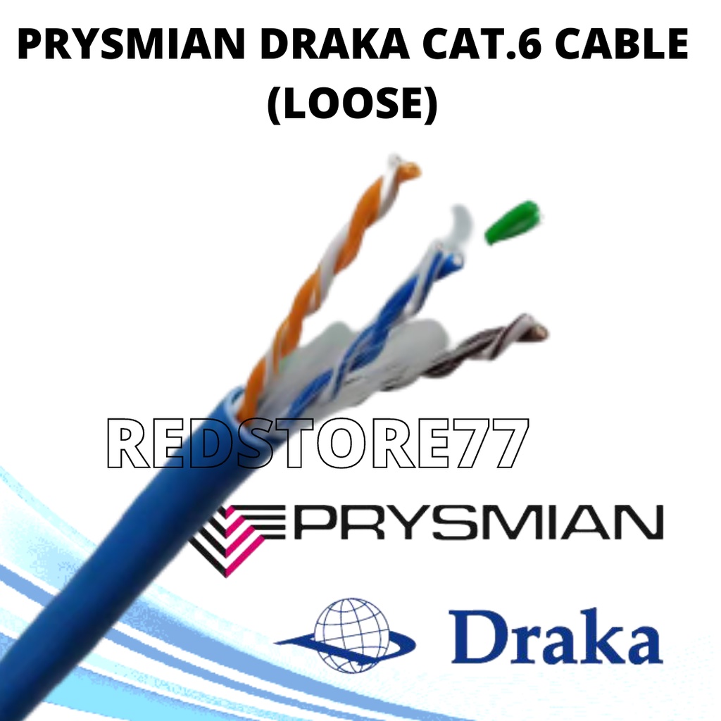 PRYSMIAN DRAKA CAT6 UC400 UTP NETWORK CABLE (BLUE) LOOSE CUT IN METER ...