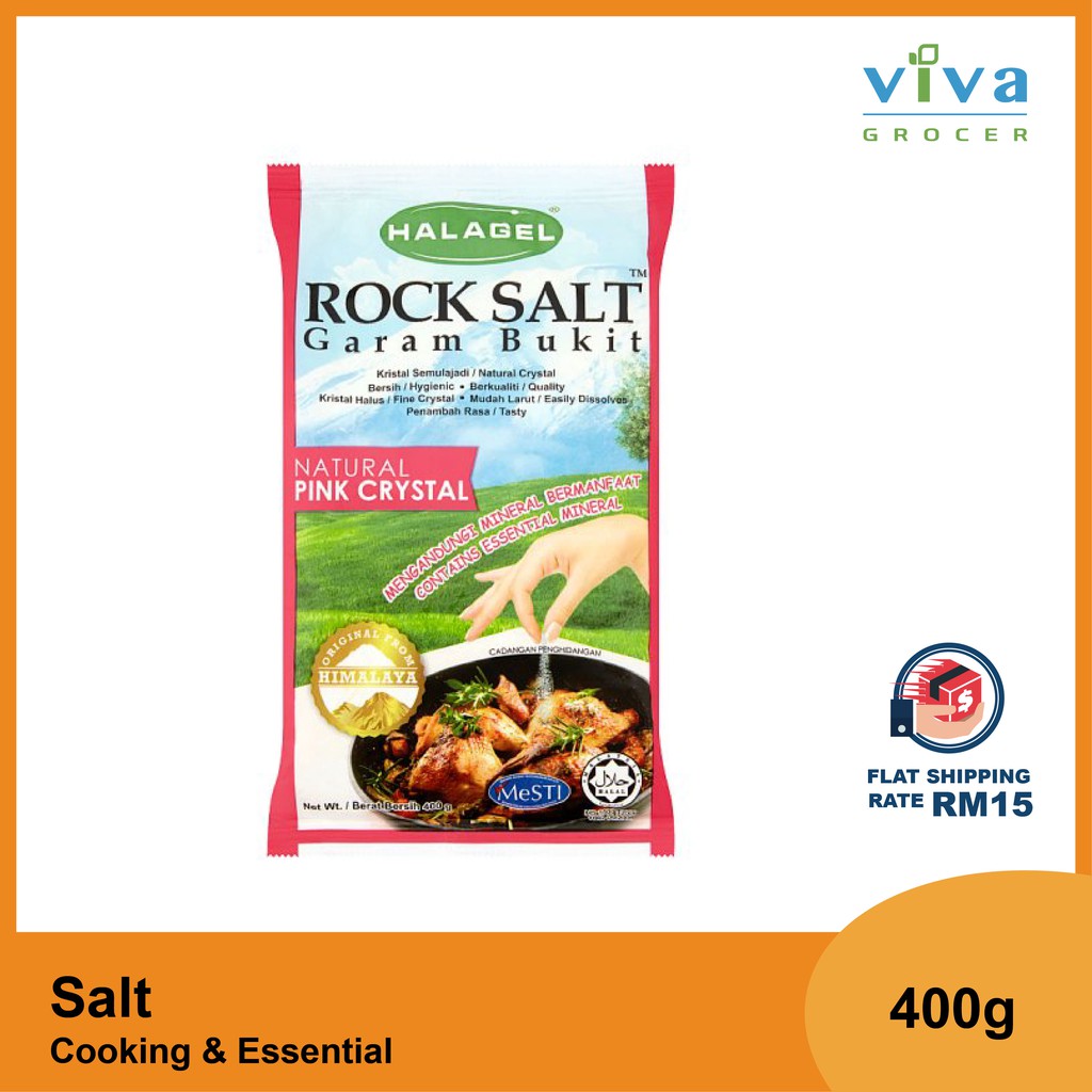 Halagel Rock Salt Natural Pink Crystal 400g | Shopee Malaysia