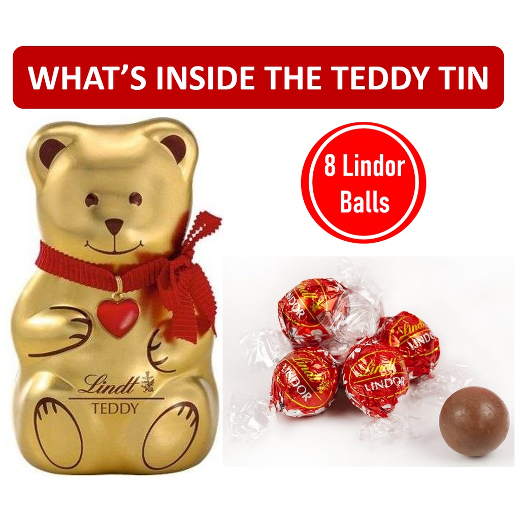 Lindt Teddy Bear Tin with Lindor Balls, 96g | Shopee Malaysia
