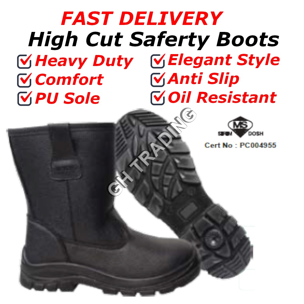 Safety Shoes Safety Boots High Cut Texan Boots Steel Toe Cap Steel Sole ...