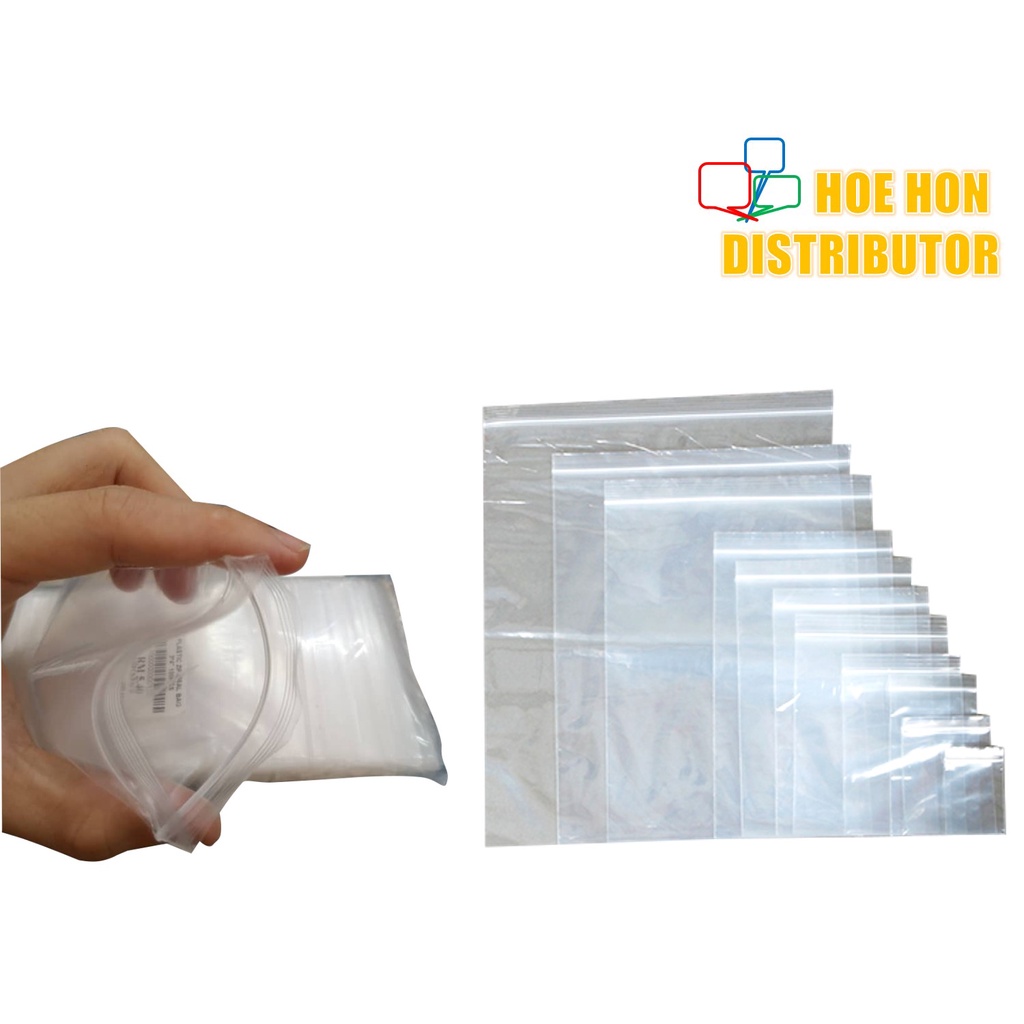 Zip Lock Zipper PE Self Lock Seal Plastic bag Beg Plastik Berzip 100pcs ...
