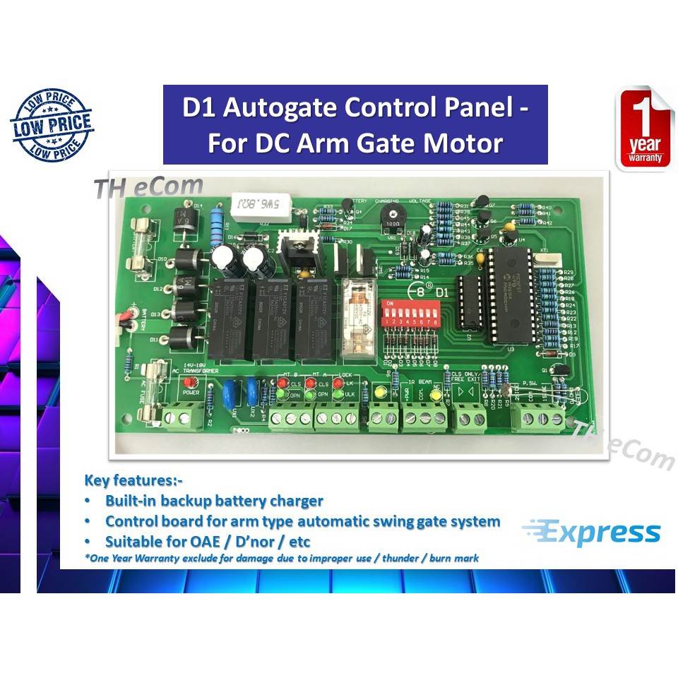 D1 Autogate Control Panel / Board - For DC Arm Gate Motor | Shopee Malaysia