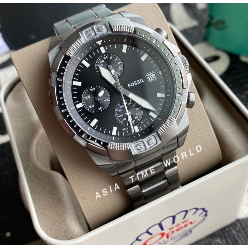 Fossil | FS5852 Bronson Chronograph Men's Watch Grey Stainless Steel ...