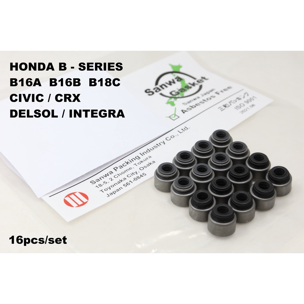 SANWA Japan Viton Valve Seal - Honda Civic EF9 EG6 EK9 Delsol CRX Integra DC2 with B16A B16B ...