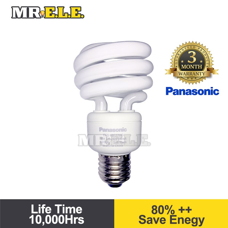 Panasonic 18W/23W E27 Tornado Bulb (Warm White 3000K)Enegy Saver/Light ...