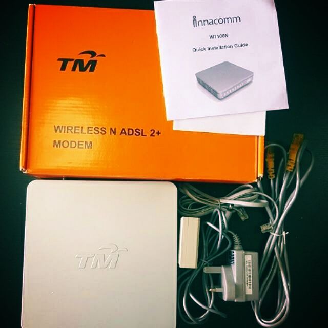 TM Modem Streamyx Innacomm WIRELESS G ADSL 2+ Modem W7100N | Shopee ...