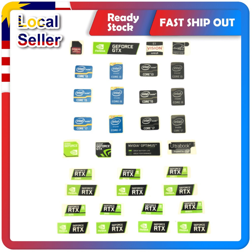 STICKER LAPTOP INTEL RTX GTX STICKER LAPTOP STICKER RTX STICKER LAPTOP ...