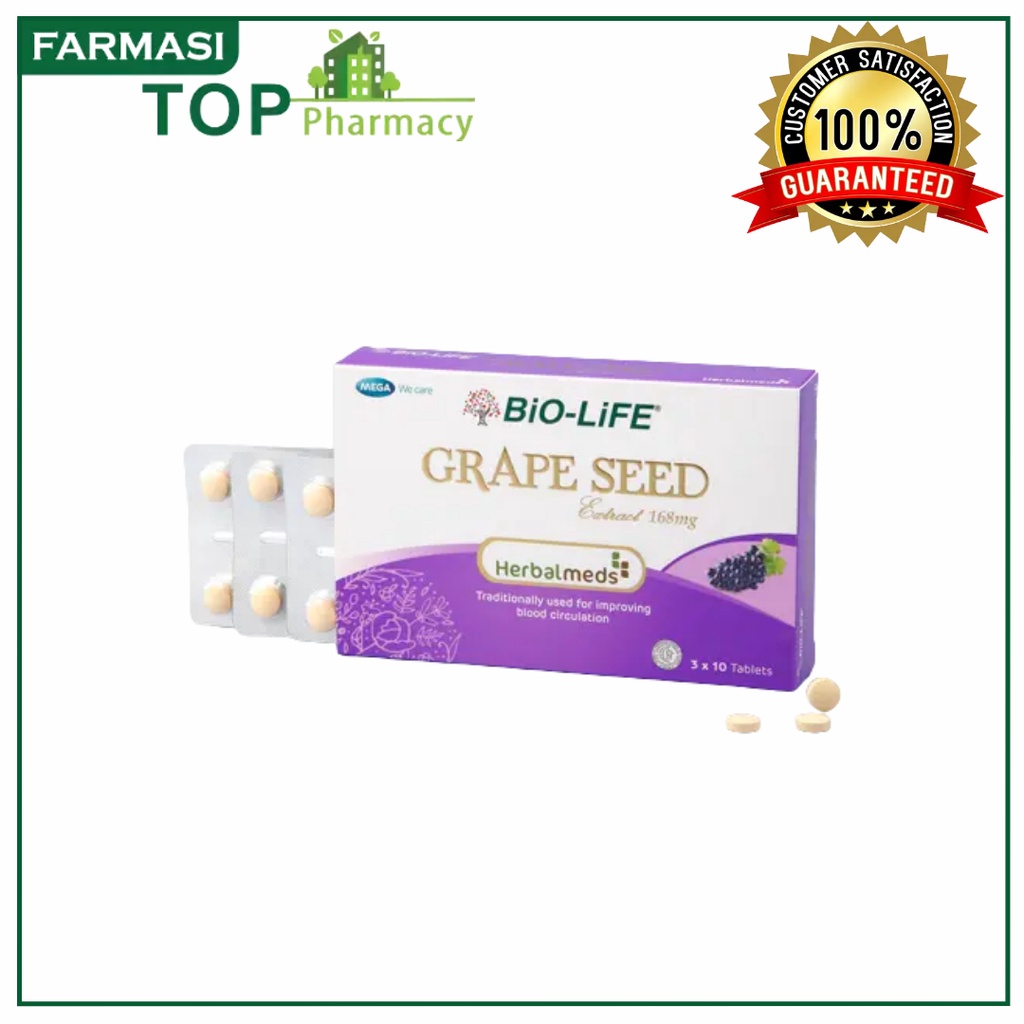 Bio-Life Mega HerbalMeds Grape Seed Extract 168mg Tablets for Blood ...