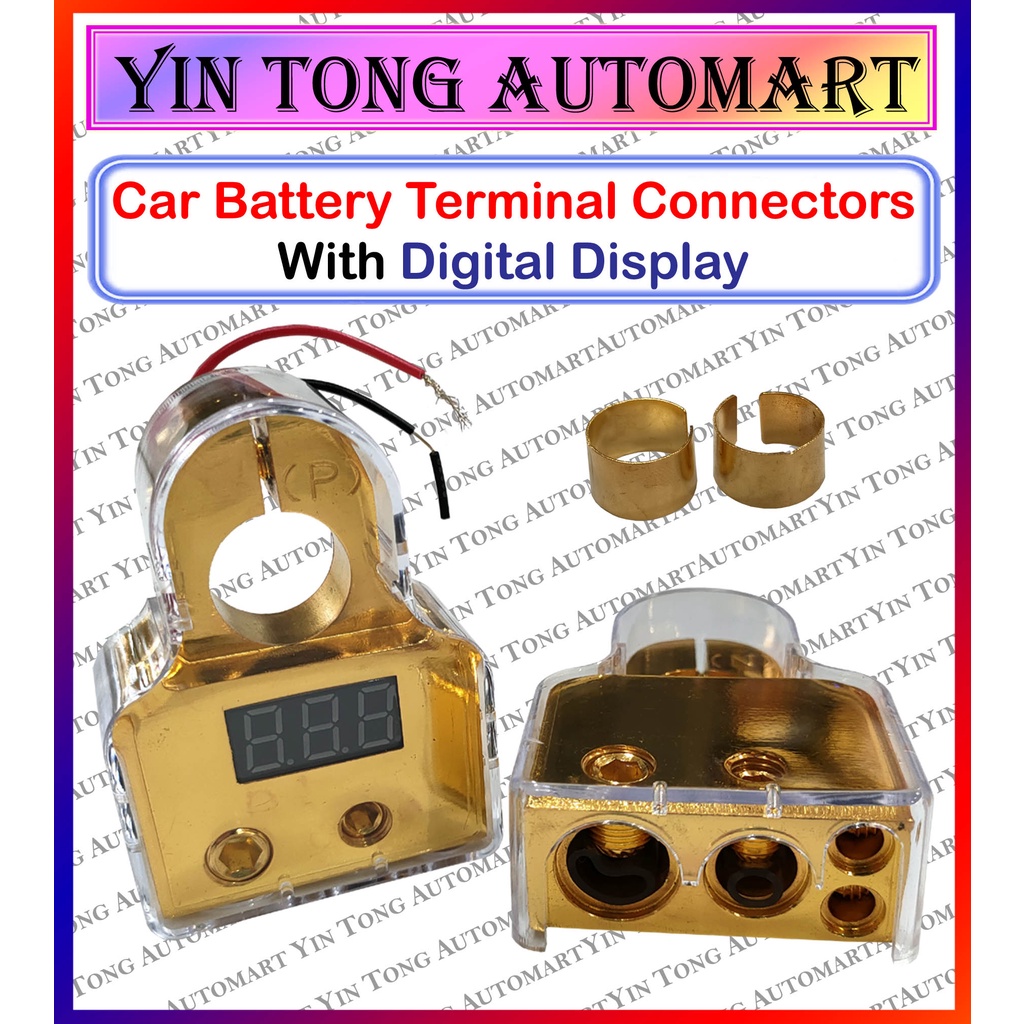 Car Battery Terminal Connectors With Digital Display Car Audio ...