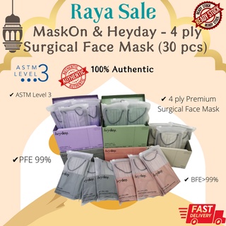 Ready Stock|MaskOn/HeyDay Medical face mask 4ply Surgical Face Mask ...