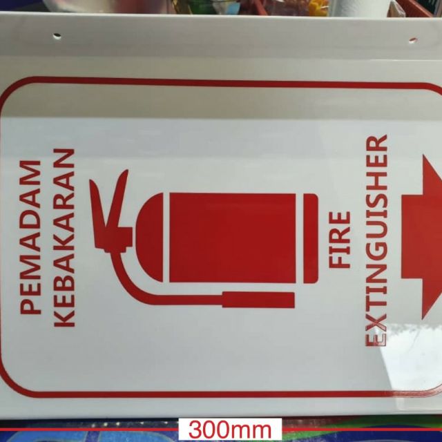 Tanda alat pemadam api dua muka. Double sided fire extinguisher signage ...