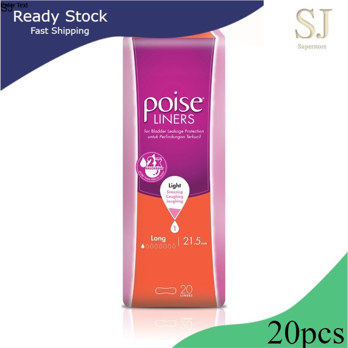 Poise Liners Long Incontinence/Adult Diapers (21.5cm-20 Packs) | Shopee ...
