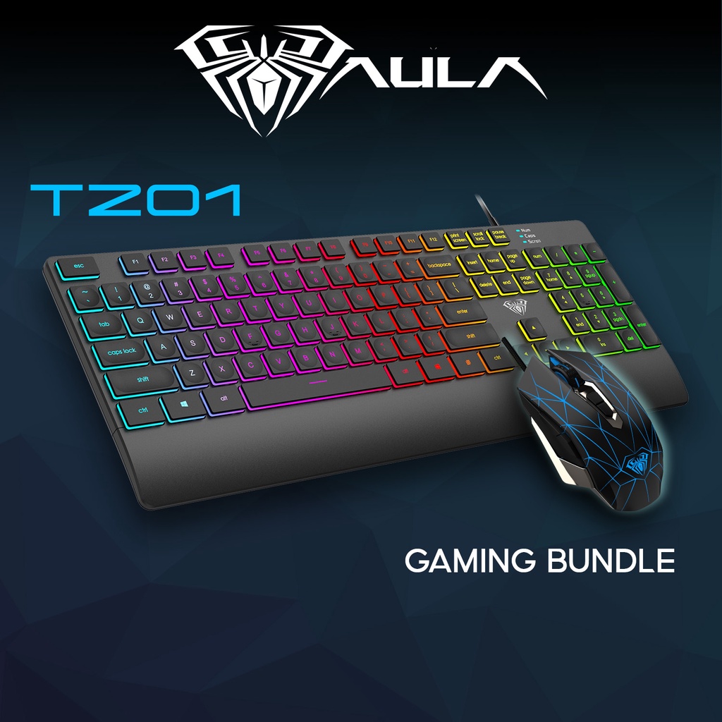 AULA T201 Wired Gaming Combo Keyboard Mouse Bundle Set | Shopee Malaysia