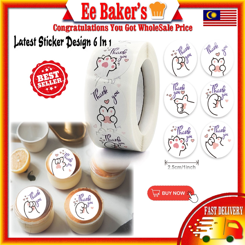 Cat Paw Cute Sticker Thank You For Order Thanks Your Order Thank You ...