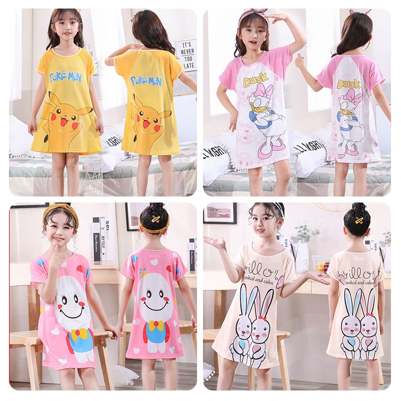 Children Girl Dress Princess Sleepshirts Kid Nightgowns Cartoon Leisure ...
