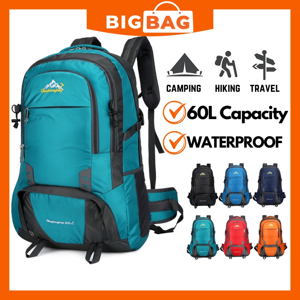 60L Premium Travel Bagpack Waterproof Backpack Hiking Bag Pack Travel Beg Galas Belakang Beg ...
