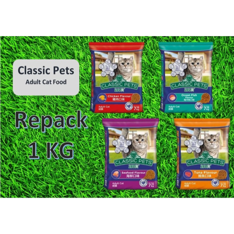 Repack 1KG Classic Pets Dry Food / Makanan Kucing Premium Murah ...