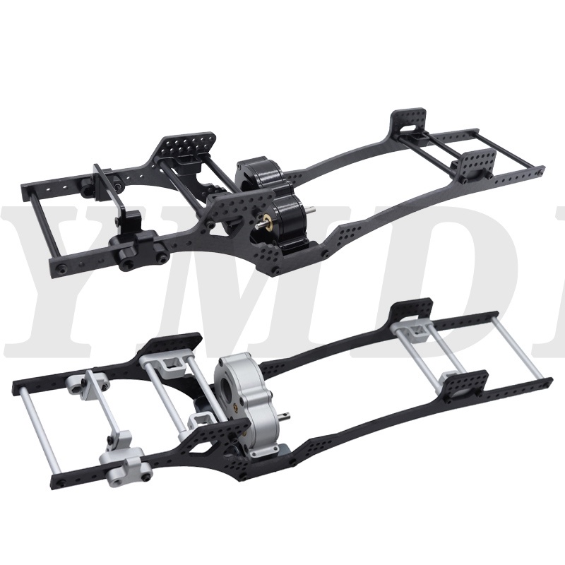 Metal LCG Chassis Lower Center of Gravity Carbon Fiber Frame Rails Girders Gearbox for 1/10 RC ...