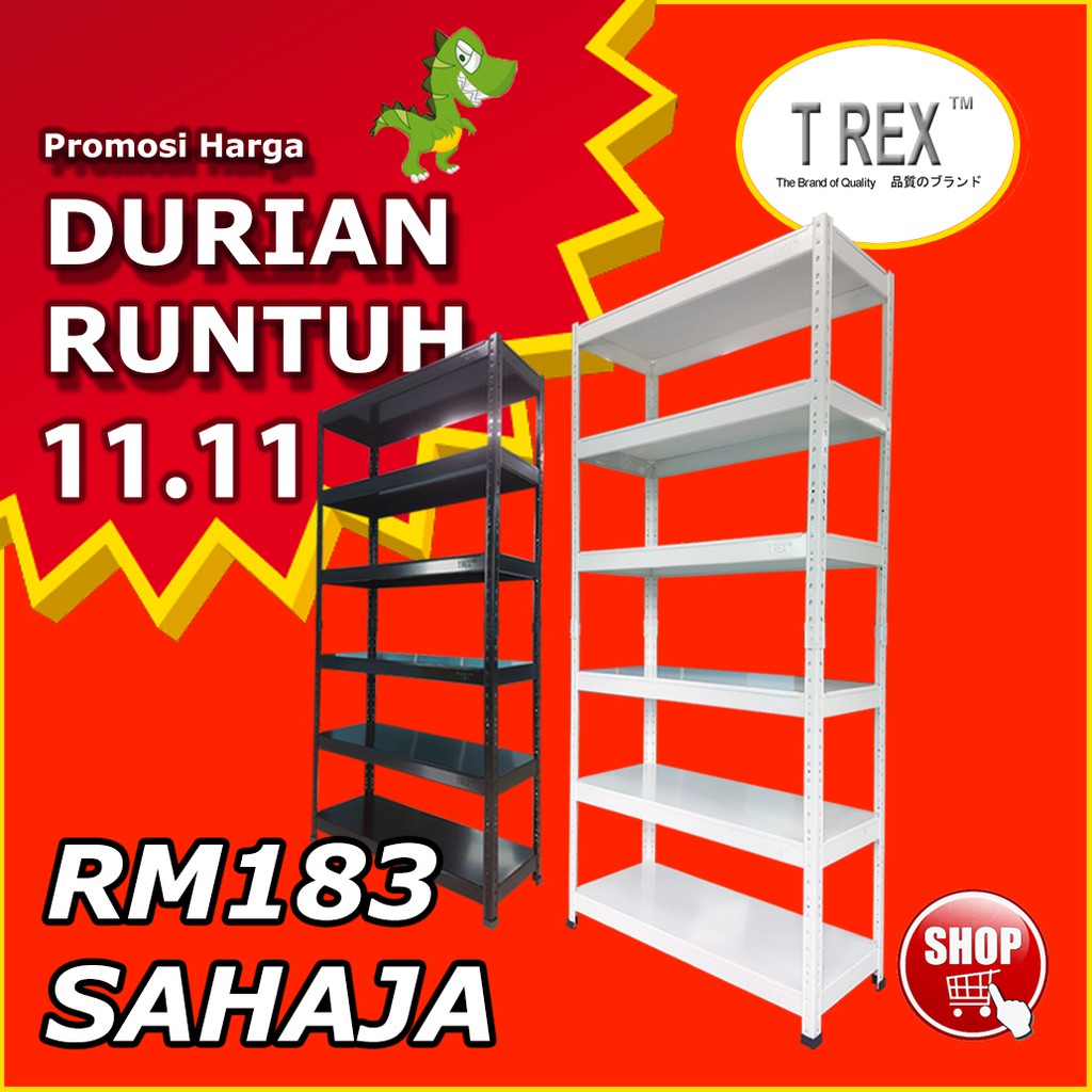 T Rex Standard 6 Tier Steel Boltless Storage Rack / Metal Rack / Steel ...