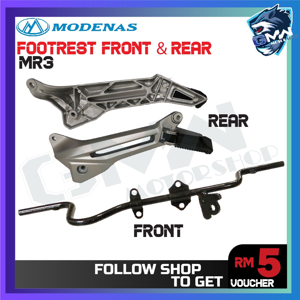 MODENAS MR3 FOOTREST BAR FRONT STEP BAR / FOOTREST BRACKET SET WITH ...