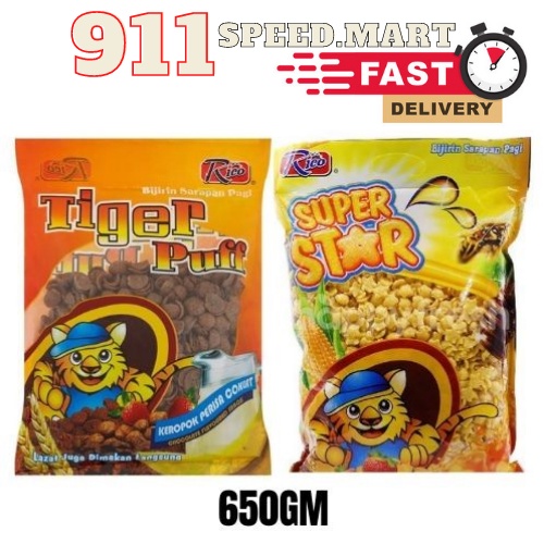 [911] Rico Tiger Breakfast Cereal (Choco-Puff/SuperStar) 650gm | Shopee ...