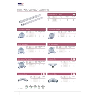 Hero uPVC Conduit Pipe Fitting 20mm 25mm / 3/4" 1" High Impact uPVC ...