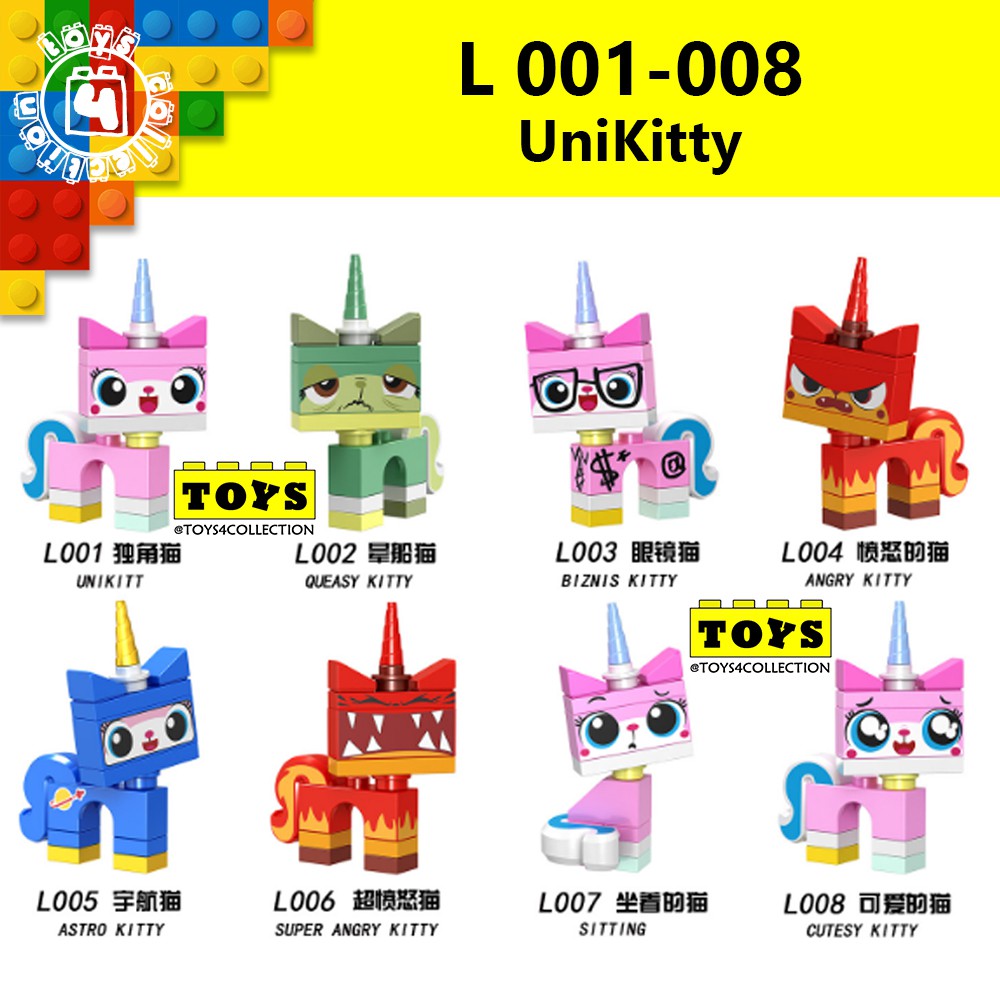 L001-008 Princess Unikitty Unicorn Kitty Minifigures Block Compatible ...