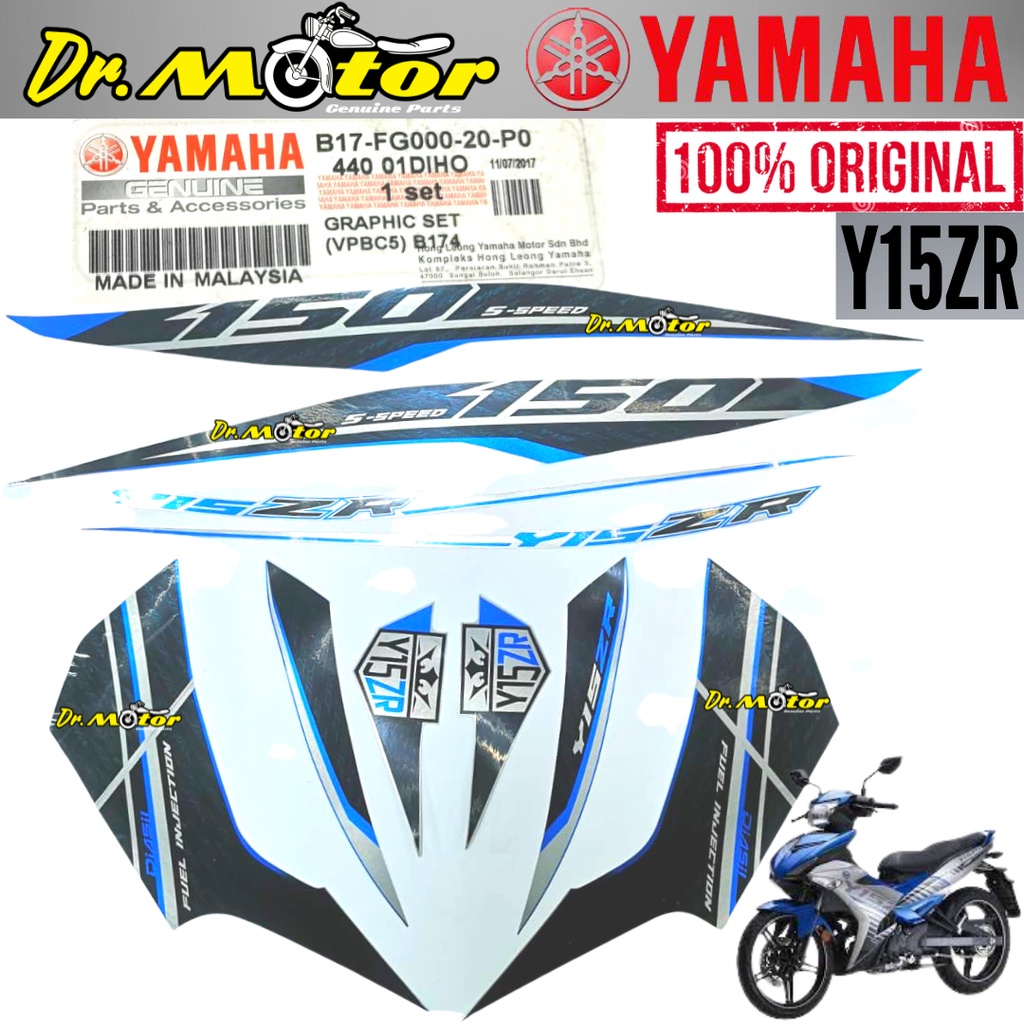 100% ORIGINAL YAMAHA Y15ZR V1 Y15 STICKER BODY STRIPE GRAPHIC COMPLETE ...