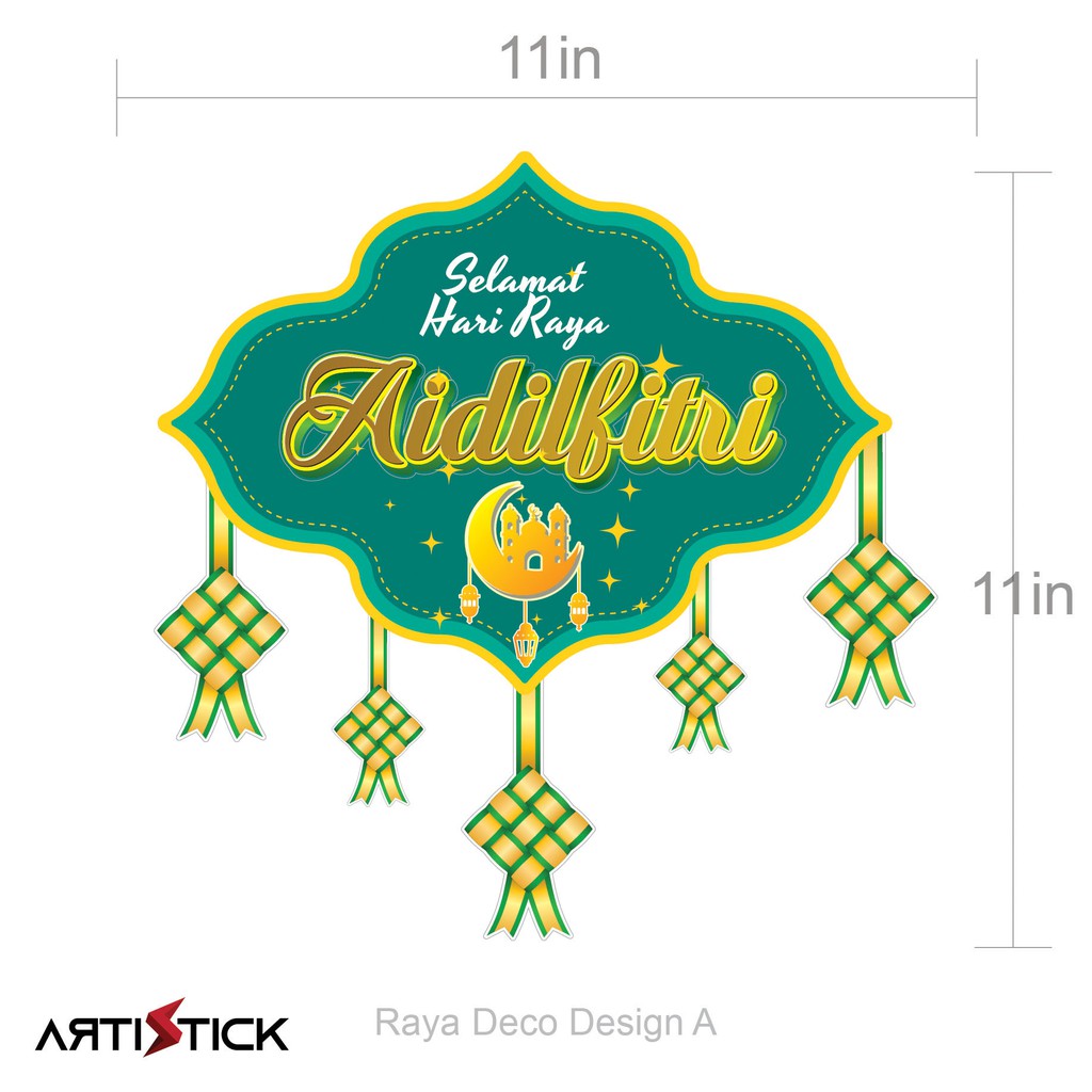DIY Hari Raya Home Decoration removable Wall and door sticker | Shopee ...
