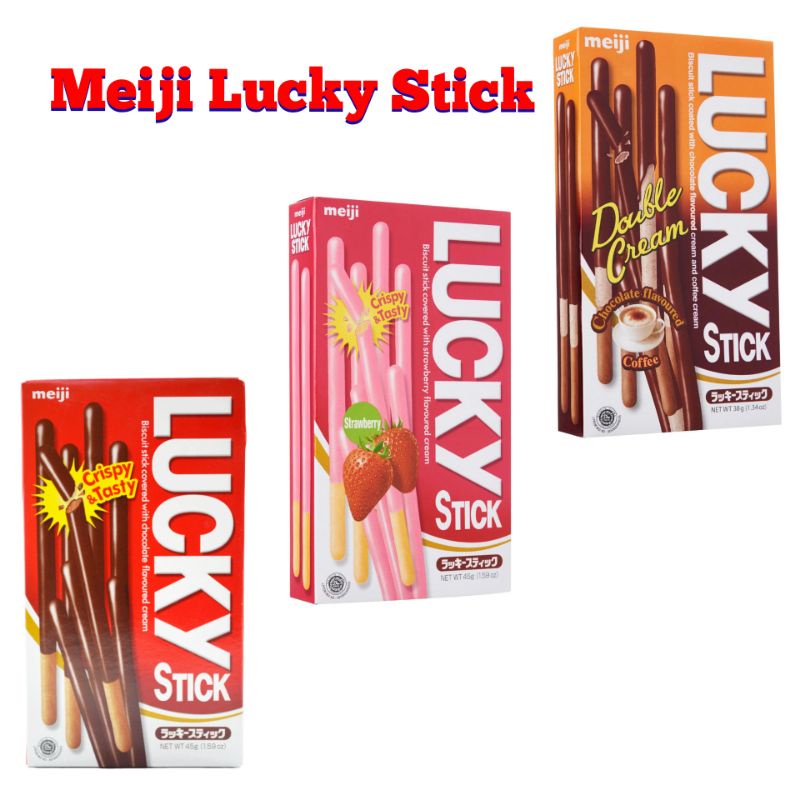 [TKM] Meiji Lucky Stick Chocolate Flavoured Biscuit Stick (38g - 45g ...
