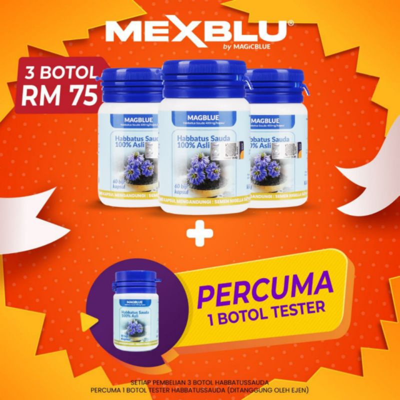 Magic Blue Habbatus Sauda Kapsul / Magblue / Mexblu / Black Seeds ...