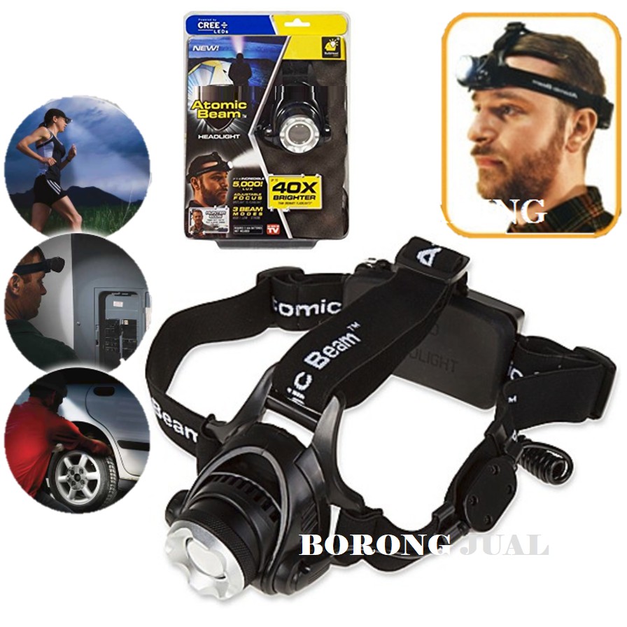 Atomic Beam Headlight 40 X Brighter Headlamp LED Torch Spotlight ...