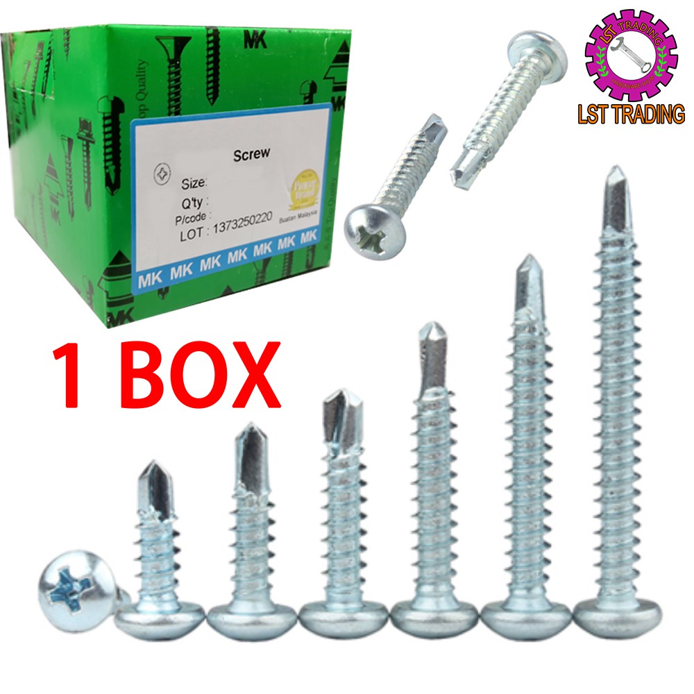 [READY STOCKS] PAN HEAD SELF DRILLING SCREW (DS-PH) 1 BOX / SKREW EKOR ...