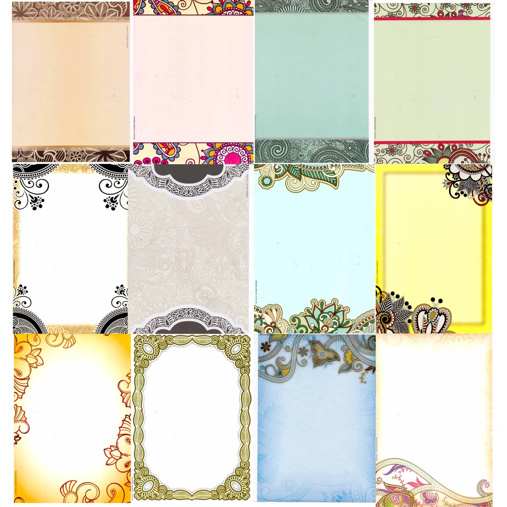 A4 Flower Floral Series / Pattern Color Fancy Card Paper / Kertas Folio ...