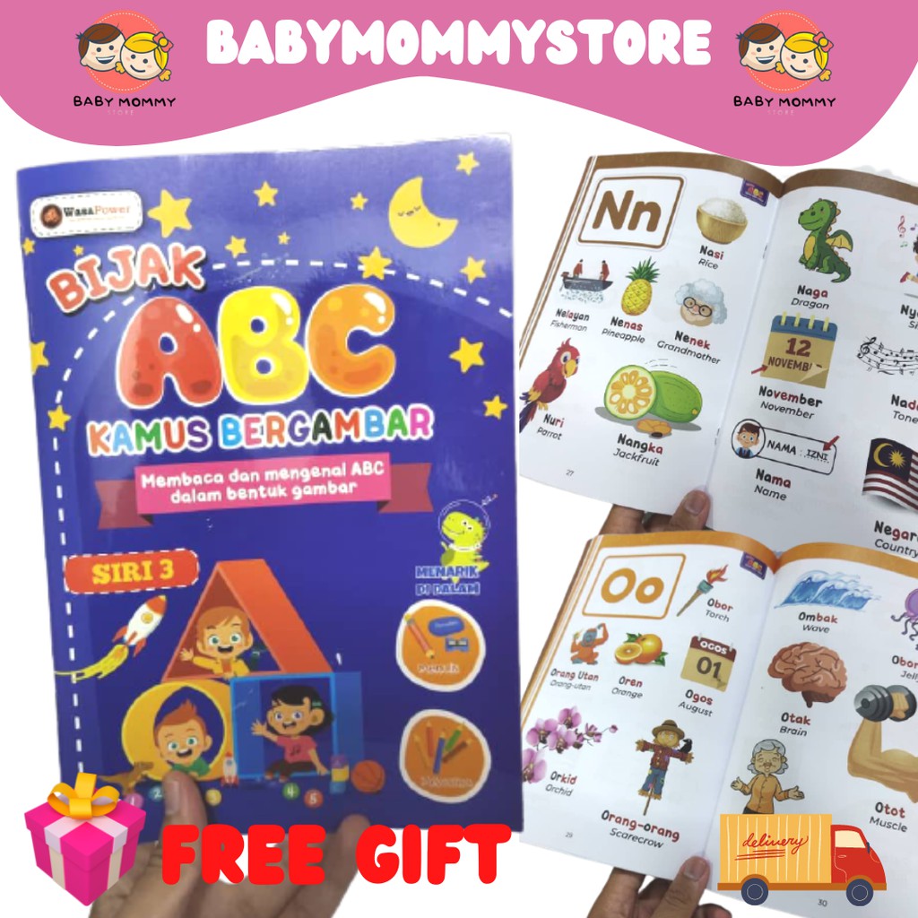 Buku Kamus Bergambar Kanak Kanak Belajar Mengenal ABC Kids Learning ...
