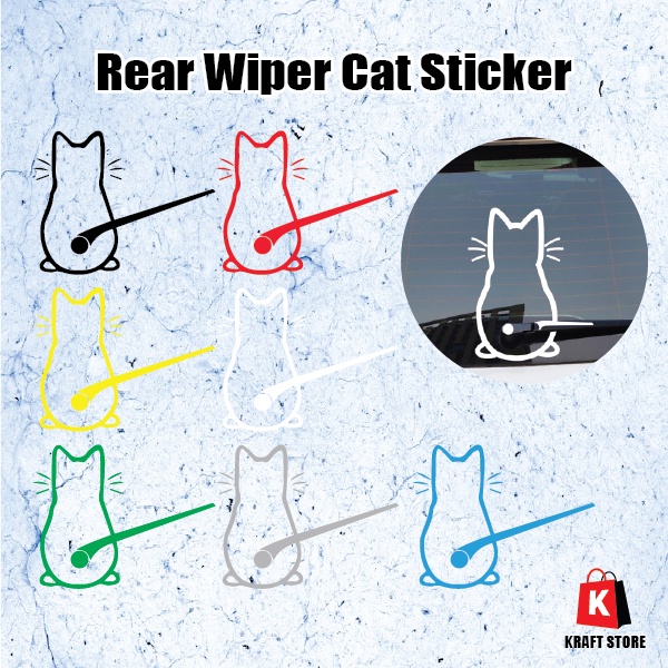 Creative Cat Tail Paws Rear Window Wiper Reflective Car Stickers / Rear ...