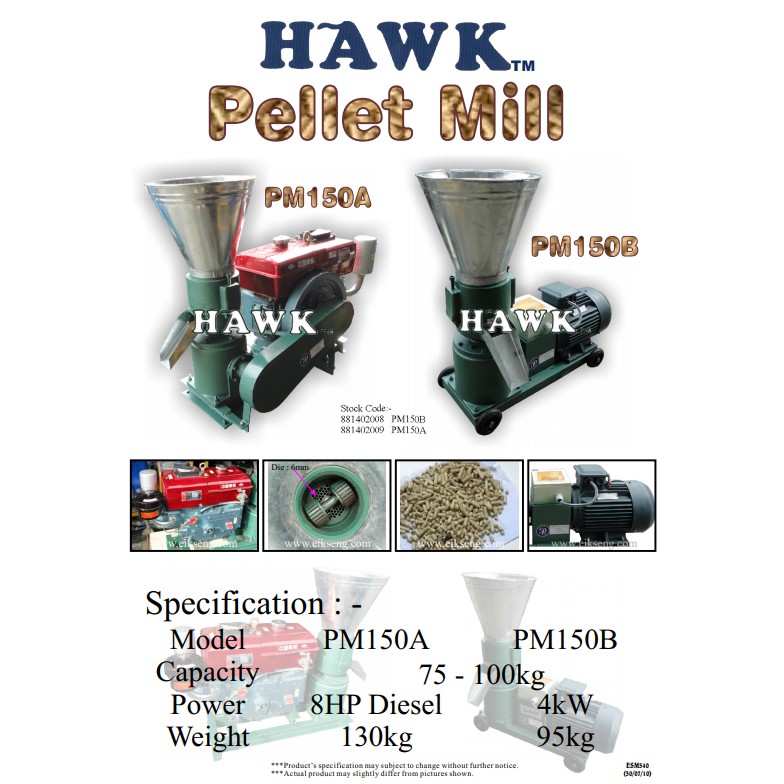Hawk Pellet Mill PM150B c/w 4kW/3PH Teco Electric Motor | Shopee Malaysia