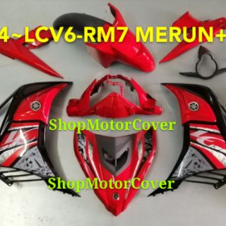 YAMAHA LC 135 LC135 V4 V5 V6 BODY COVER SET RM7 MAROON BLACK WITH ...